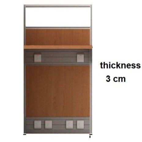 Riadco - قطاع خشب و زجاج شفاف موديل بارتيشن 3 سم